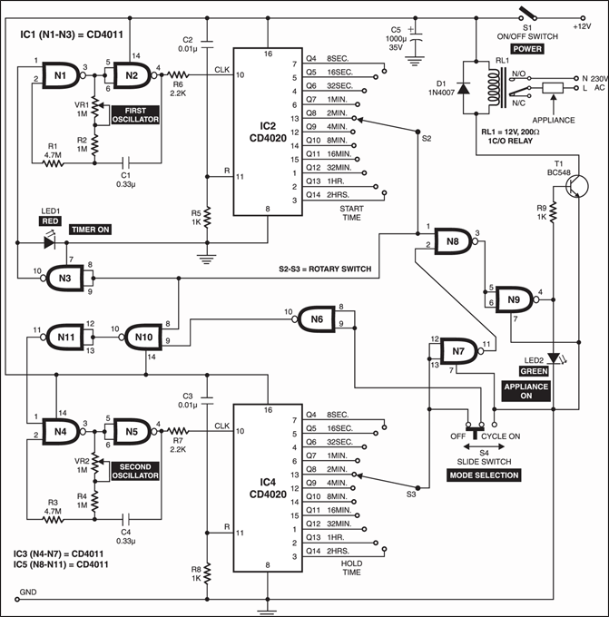 Electronic Timer Schematic Diagram